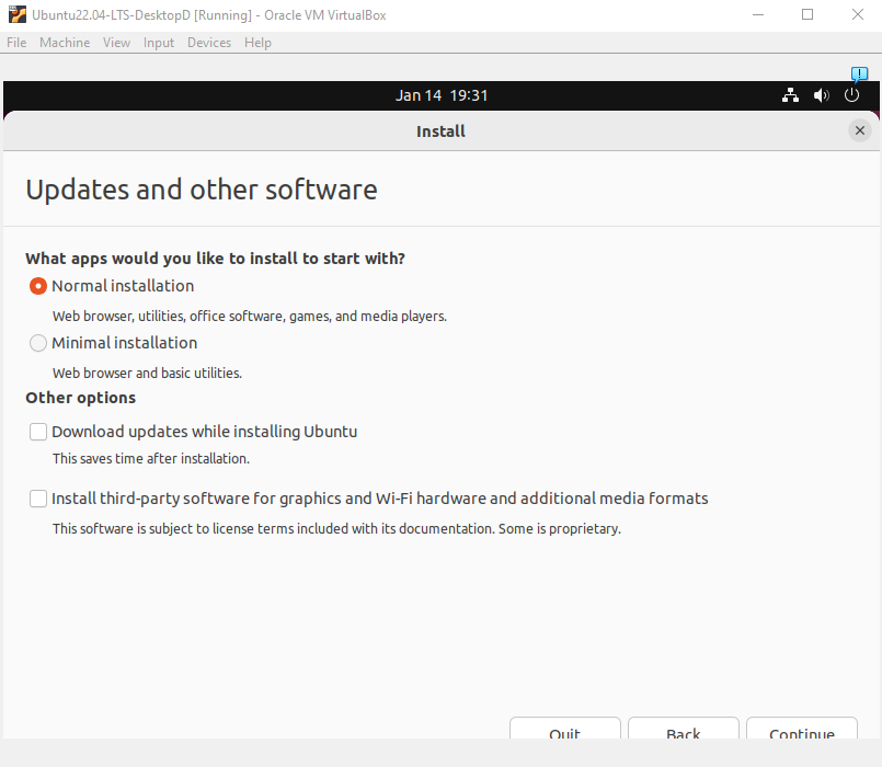 Install Ubuntu LTS in VirtualBox VM