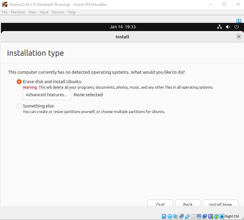 Install Ubuntu LTS in VirtualBox VM